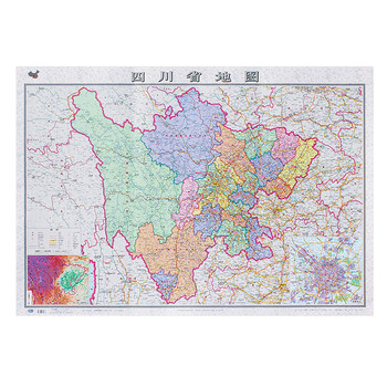 2022年 四川省地图挂图 1.1x0.8米 高清覆膜防水 加厚版 政区交通地形家用办公室挂图 不带挂杆