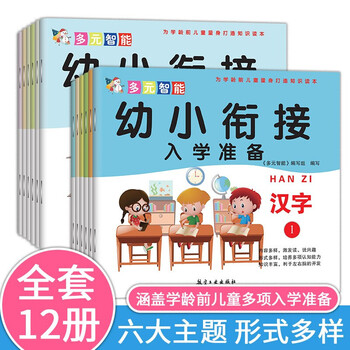 多元智能幼小衔接入学准备全套12册套装书 为学龄前儿童量身打造知识读本 适合4-8岁儿童