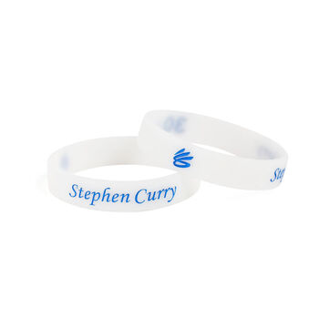 【球星推荐】库里新款手环勇士队球星Curry30号篮球运动夜光签名硅胶手链男NBA 新款 夜光白色蓝字一条装 小号17cm(建议110斤以下)