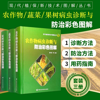 套装三本 蔬菜+农作物+果树病虫诊断与防治彩色图解 农作物蔬菜病虫害防治技术书籍 果树种植技术 蔬菜+农作物+果树病虫诊断与防治彩色图解