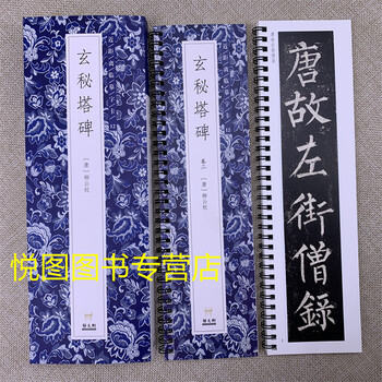 柳公权玄秘塔碑 全2册 近距离临摹字卡 全文原大碑帖 柳体楷书毛笔书法字帖 学生成人近距离临帖练字书籍 218页单字约4厘米
