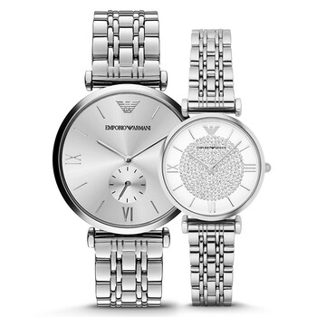 阿玛尼（Emporio Armani)网红满天星镶钻ins风石英女表送女友新年礼物时尚手表 对表礼包AR1819+AR1925【图片 价格 ...