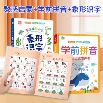 学前拼音拼读训练一年级学声母韵母汉语字母幼儿3-6-7岁启蒙 超值3本套装拼音+识字+数学