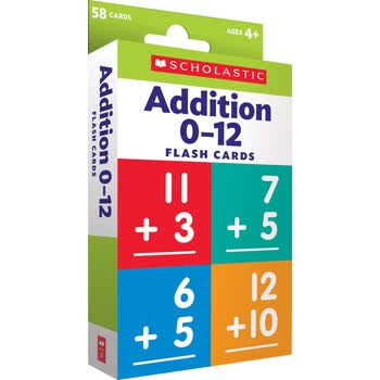 学乐儿童闪卡盒装：0-12加分 英文原版  彩色卡片 亲子互动 Scholastic  Flash Cards: ADDITION 0-12 3-6岁 