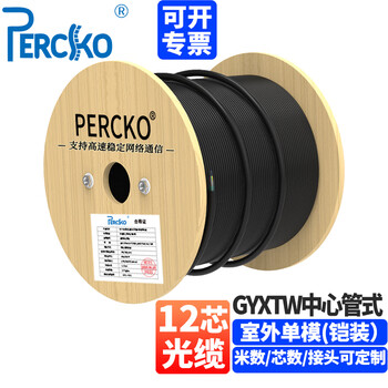 PERCKO 室外单模光缆GYXTW-4b1.3中心管式4芯6芯8芯12芯-6b1-8b1-12b1 GYXTW中心管式光缆（12芯） 100 ...