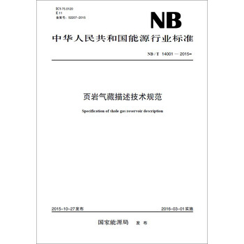 NB/T 14001-2015 页岩气藏描述技术规范
