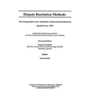 Dispute Resolution Methods:Comparative Law Y...