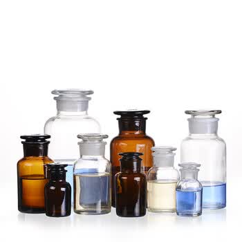 玻璃广口瓶 初中化学实验器材 教学仪器 大口试剂瓶 毫升 125mL 透明白色