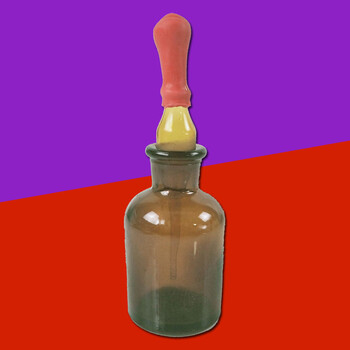 棕色玻璃滴瓶 茶色胶头滴管 红皮头 初中化学实验器材 教学仪器 30mL 30毫升
