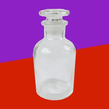 透明玻璃细口瓶 初中化学实验器材 教学仪器 白色小口试剂瓶 500mL 500毫升