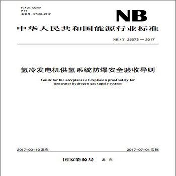 NB/T 25073—2017 氢冷发电机供氢系统防爆安全验收导则