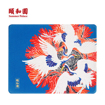 颐和园 皇家中国风环保柔软加厚防滑鼠标垫 办公创意礼品生日送礼 六合仙鹤