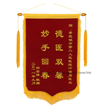 锦旗定做 定制作送医院医生学校幼儿园老师月嫂物业律师锦旗创意搞笑生日派对锦旗订做包邮 90*150cm花纹内镶金边发泡字