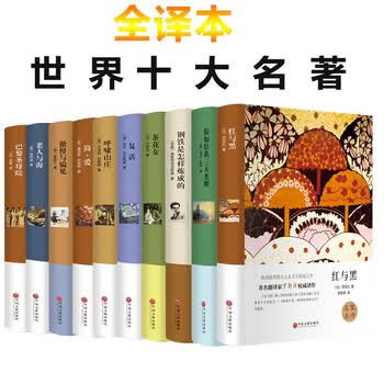 【精装10册】世界10大名著正版 简爱巴黎圣母院傲慢与偏见老人与海红与黑假如给我三天光明茶花女复活钢