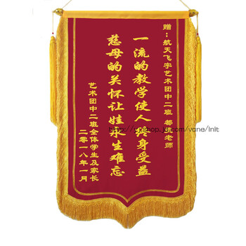 锦旗定做 定制作送医院医生学校幼儿园老师月嫂物业律师锦旗创意搞笑生日派对锦旗订做包邮 60*90cm内镶金边龙须发泡字