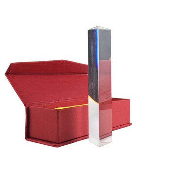 盒装 光学三棱镜 K9光学玻璃 教学仪器 实验器材 光学教具 科学科普 10cm 100*30*30