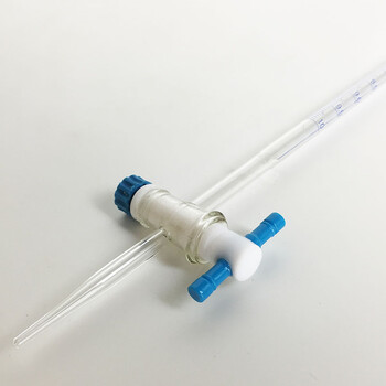 聚四氟乙烯活塞滴定管 酸碱两用通用 化学检定实验器材 10mL 透明 蓝白线 兰白线