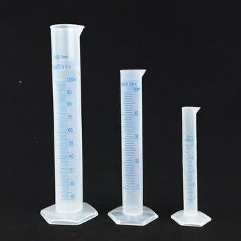 蓝线白线两面刻度塑料量筒 加厚PP材质 透明直型量杯 化学实验器材 教学仪器 1000mL