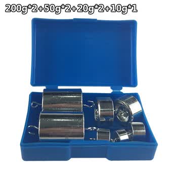 组合钩码 200g*2+50g*2+20g*2+10g*1 金属钩码盒 物理教学仪器杠杆用