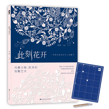 赠雕刻板+刻刀 此刻花开-一本精美绝伦的手工纸雕书 纸雕艺术中国传统艺术 手工艺术书籍 新华书店正版
