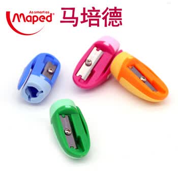 法国Maped马培德单孔笔帽卷笔刀创意迷你铅笔刨转笔刀 绿色