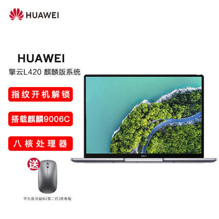 【华为笔记本】华为（HUAWEI）【信创产品】擎云L420 KLVV-W5821 商用办公笔记本（ 麒麟9006C 8GB+256GB）麒麟 ...
