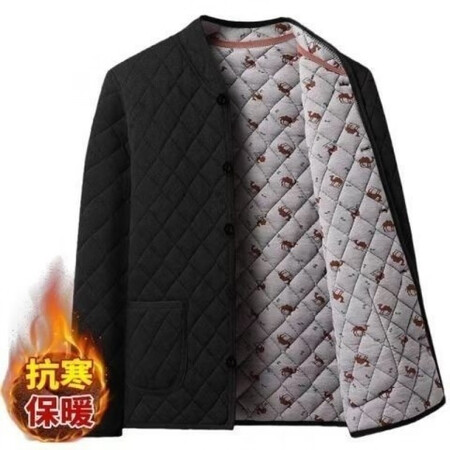 ZHZJ中老年棉衣男加绒加厚爸爸装内胆保暖小棉袄老人爷爷冬装外套上衣 黑色布里棉袄 XL(100-120斤)【图片 价格 品牌 报价】-京东