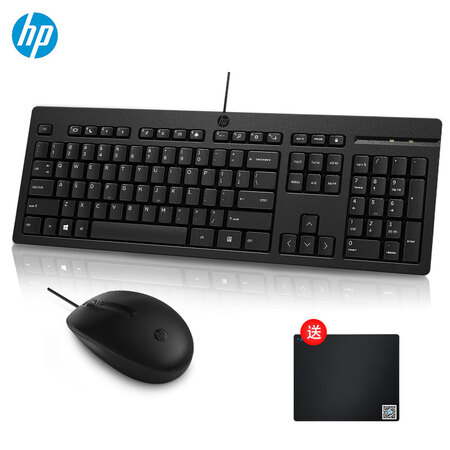 【惠普（HP）286J4AA#UUF】惠普(HP)商用225有线键盘鼠标套装 笔记本台式机一体机电脑通用键鼠套装 225键鼠套装【行情 报价 ...