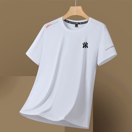WBWU轻奢官方品牌联名t恤男士短袖夏季新款冰丝休闲简约圆领上衣服 白色-1617Y XL (建议120-135斤)【图片 价格 品牌 报价】-京东