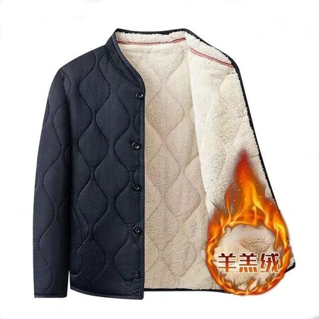 ZHZJ中老年棉衣男加绒加厚爸爸装内胆保暖小棉袄老人爷爷冬装外套上衣 蓝色菱形加绒棉袄 XL(100-120斤)【图片 价格 品牌 报价】-京东