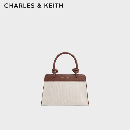 CHARLES&KEITH25春季新品绳结手提式拼色通勤斜挎包生日礼物CK2-30271483 CK2-30271483-1巧克力色 小包 ...