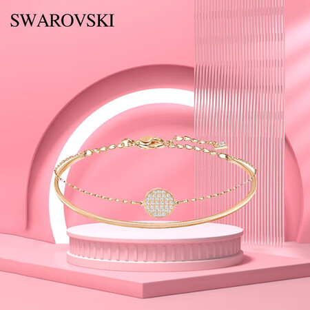 施华洛世奇（SWAROVSKI）【情人节】球拍手镯 生日礼物送女友 镀玫瑰金色 5274892【图片 价格 品牌 报价】-京东