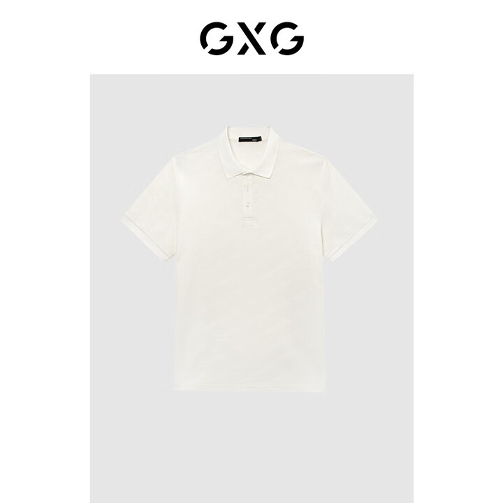 GXG男装 2024年夏季凉感满印休闲男士短袖Polo衫男短袖 米白 M【图片 价格 品牌 报价】-京东