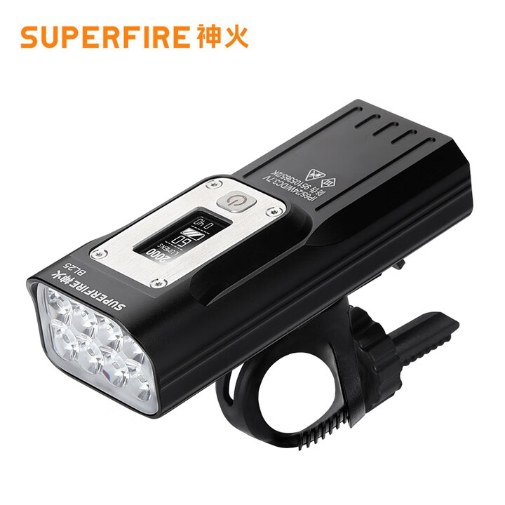 【神火（Superfire）BL25】神火(superfire)BL25自行车灯前灯充电led户外防水夜骑公路强光手电筒高亮山地车骑行装备长 ...