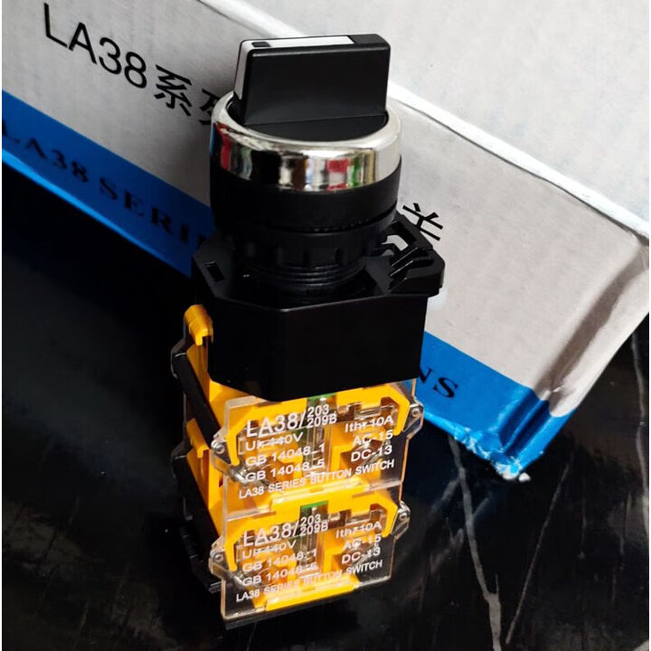 LA38.39三位置选择开关二档转换LA38/203 209B 440V10A GB14048.1 三层接触点 一左一右二档【图片 价格 品牌 ...