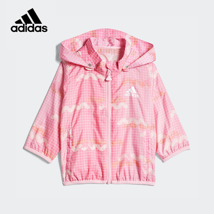 【阿迪达斯GP0356】adidas阿迪达斯秋季IN F LT WBKR女婴童儿童透气运动风衣夹克印花连帽外套GP0356浅粉A92/建议身高 ...
