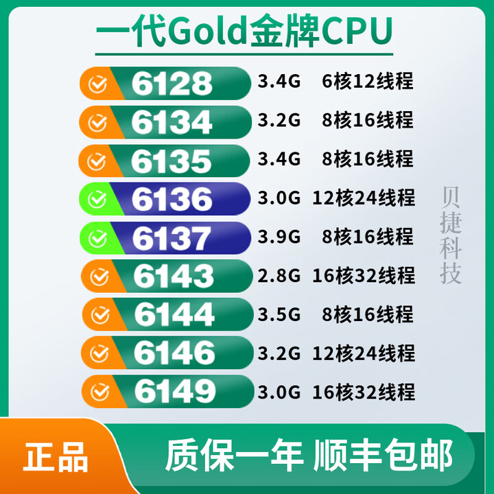 Gold 6128 6134 6135 6136 6137 6143 6144 6146 6149 CPU 正式版 6143 2.8G 16核 ...