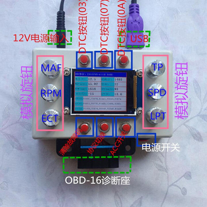 ZKHE ELM327 OB开发工具汽车ECU ECU模拟器带22寸液晶显示屏 efault【图片 价格 品牌 报价】-京东