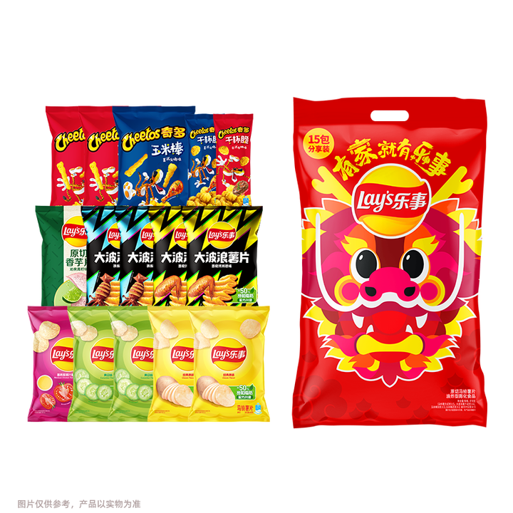 【乐事CNY礼盒】乐事（Lay's）薯片 分享大礼包 610克 新年礼包 休闲零食 龙年礼袋【行情 报价 价格 评测】-京东