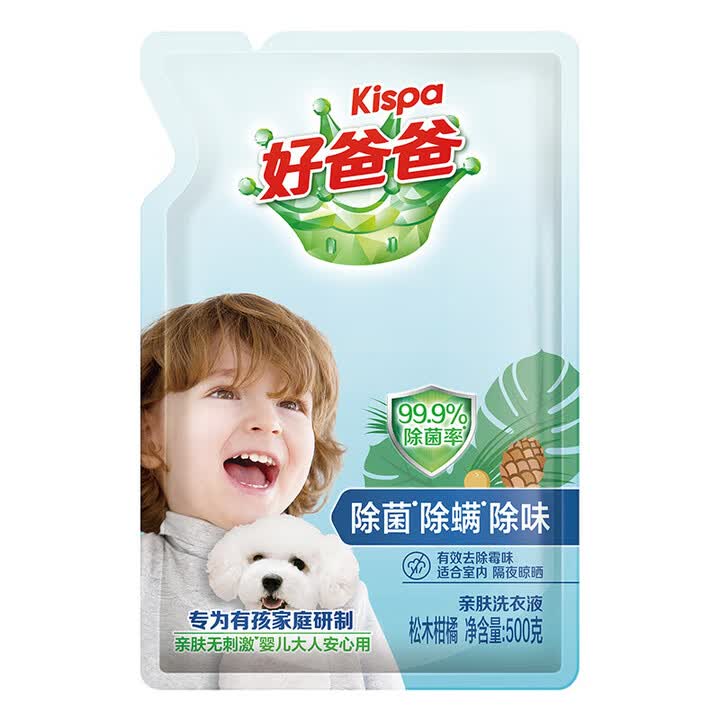 好爸爸（Kispa）去汗味洗衣液男士松木香持久留香除菌除螨袋装实惠装 松木柑橘 500g*8袋【图片 价格 品牌 报价】-京东
