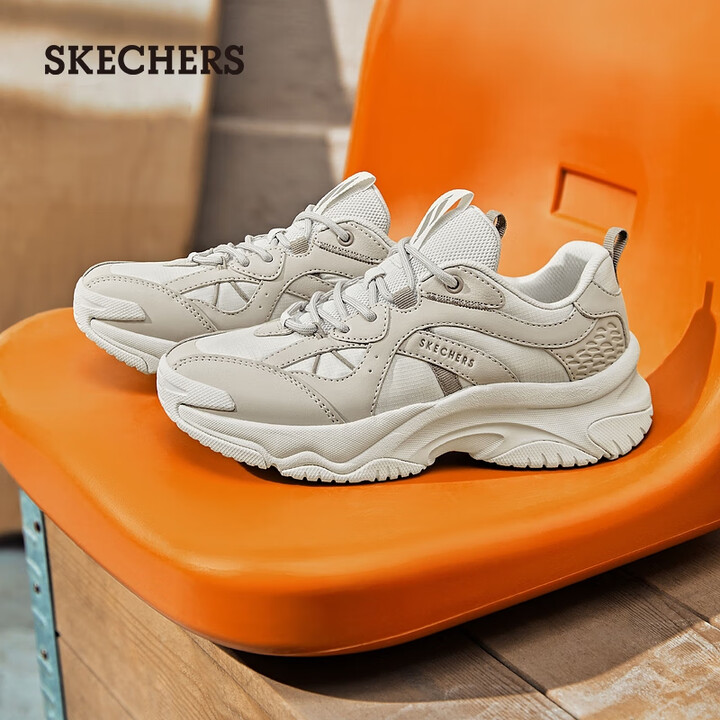 斯凯奇（Skechers）女鞋漫月鞋厚底老爹鞋复古运动休闲鞋177590 乳白色/OFWT 35.5【图片 价格 品牌 报价】-京东