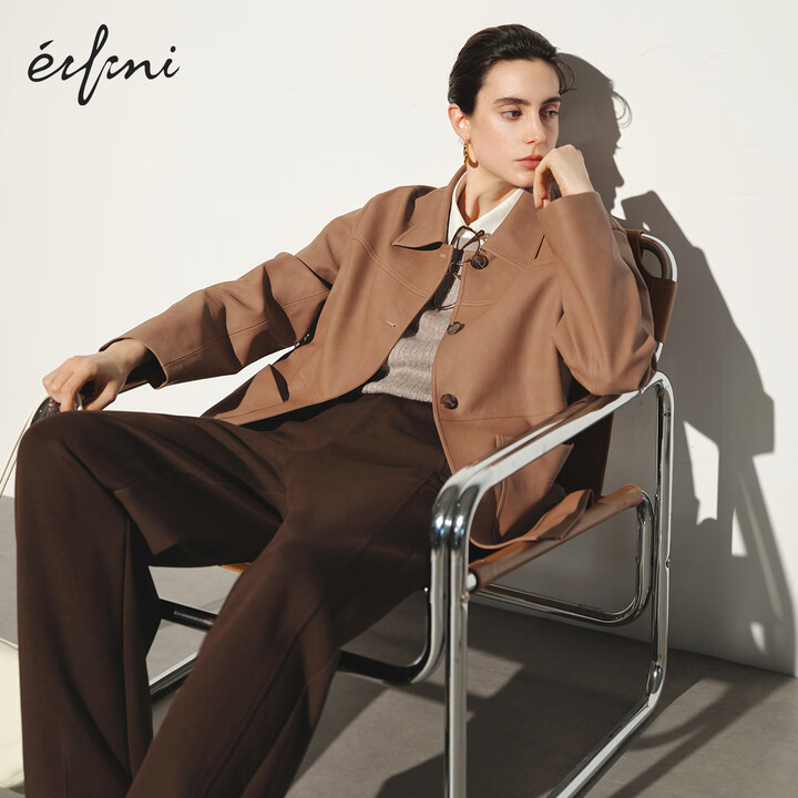 【伊芙丽（eifini）1G2160022】伊芙丽（eifini）女士简约百搭风衣外套 1G2160022 月影棕 M 【行情 报价 价格 ...