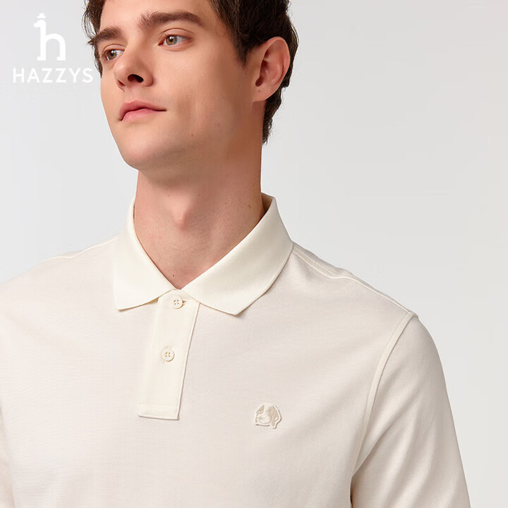【哈吉斯ASTZE0CBI21】【95成新】哈吉斯（HAZZYS）男装 25夏PHIZ多色棉短袖POLOASTZE0CBI21 米黄色OW S（165/88A44 【行情 报价 价格 评测】-京东