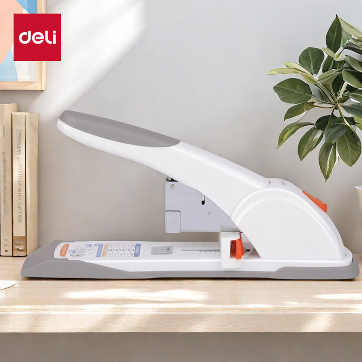【得力0487】得力(deli)80页带滑动标尺重型大订书机/订书器 大号加厚重型订书机 适配23/6~23/13订书钉 白色【行情 报价 ...