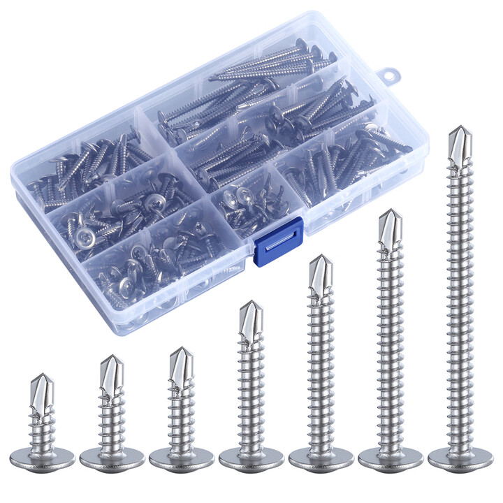 温以嘉十字大扁头华司钻尾螺丝不锈钢自攻燕尾丝大圆头带垫自钻螺钉M4.2 不锈钢大扁头家用套装【图片 价格 品牌 报价】-京东