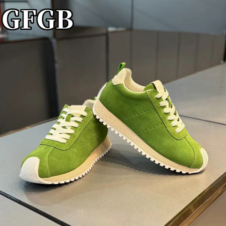 GFGB品牌男鞋2026春夏季新款百反绒真皮阿甘鞋男厚底休闲运动鞋子男 绿色 【高端皮面】 40【图片 价格 品牌 报价】-京东