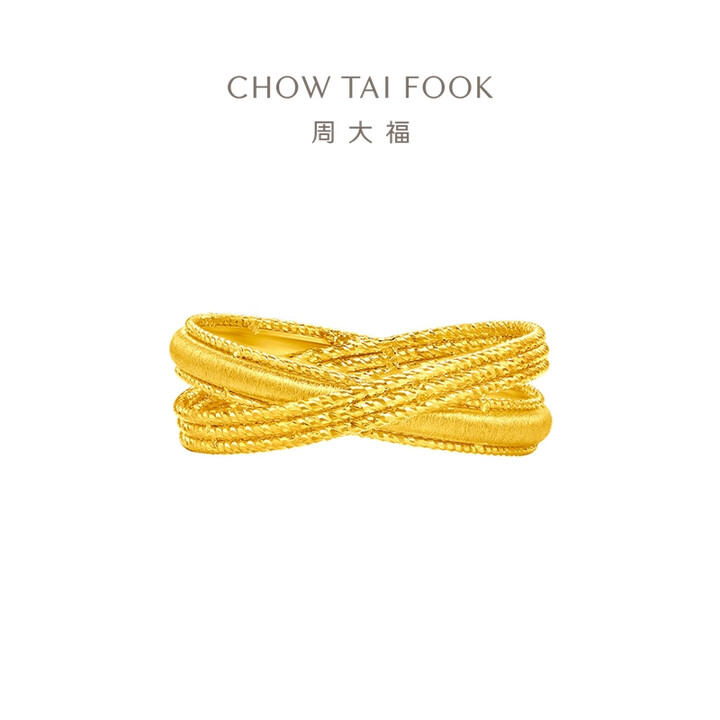 【周大福（CHOW TAI FOOK）黄金戒指】周大福 环环相扣黄金戒指(工费320)13号 约3.1g F234435【行情 报价 价格 ...