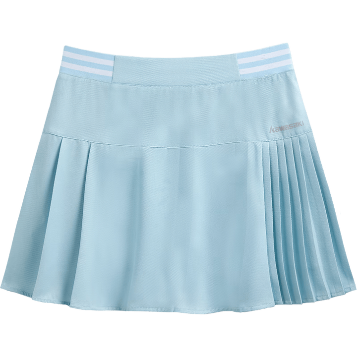 川崎（KAWASAKI）羽毛球服女士短裙百褶裙A字腰侧开叉防走光跑步健身网球运动短裙 女款梭织短裙 蓝色 K1C09-C2785 L【图片 ...