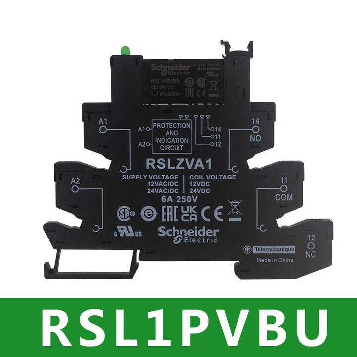 施耐德电气施耐德薄片型继电器RSL1PVBU(RSLZVA1+RSL1AB4BD) 24DC 螺钉端子 RSL1PVBU 继电器+底座 用户 ...