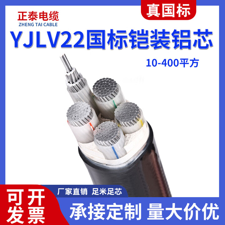 正泰（CHNT）国标铝芯电缆线4 5芯16 25 35 50 70 95 120平方铠装 YJLV22 3*10+1*6平方 国标铠装【图片 价格 品牌 报价】-京东